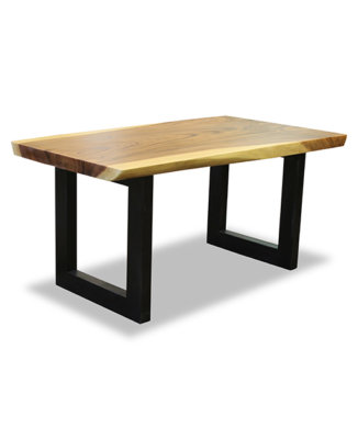Edeline Suar Wood U-Shaped Leg Dining Table Black Leg | Shop Furniture ...