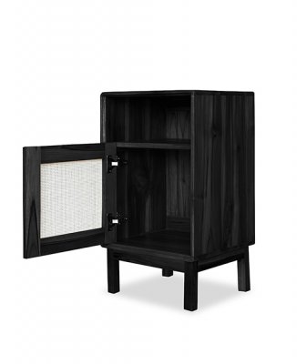 Gabbie Teak Side Table Rattan | Wihardja Teak Furniture Singapore