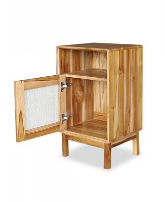 Gabbie Teak Side Table Rattan | Wihardja Teak Furniture Singapore