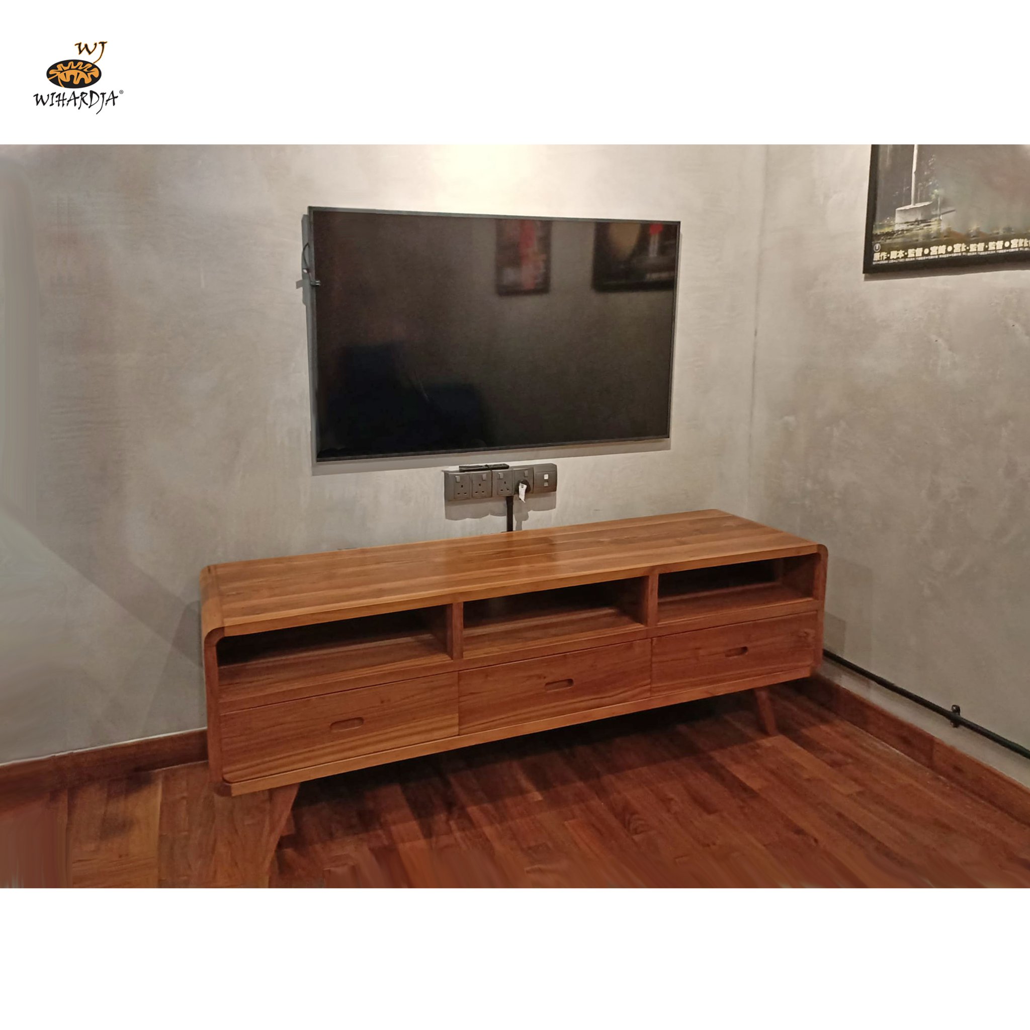 Elegant Teak Wood TV Console Units Inspirations For Your Living Room