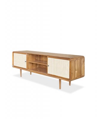 Hadlea Teak TV Console Rattan | Wihardja Furniture Singapore