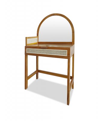 Elka Teak Arched Dressing Table Rattan | Shop Furniture Online in Singapore