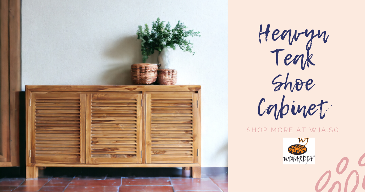 Heavyn Teak Shoe Cabinet | Wihardja Teak Furniture Singapore