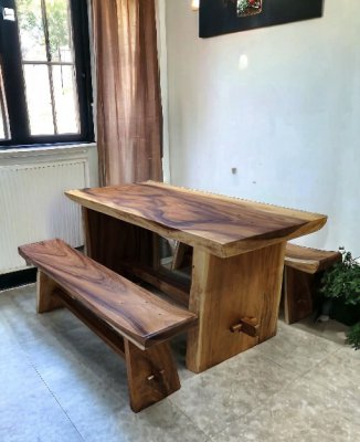 Reagan Suar Wood Dining Table | Wihardja Teak Furniture Singapore